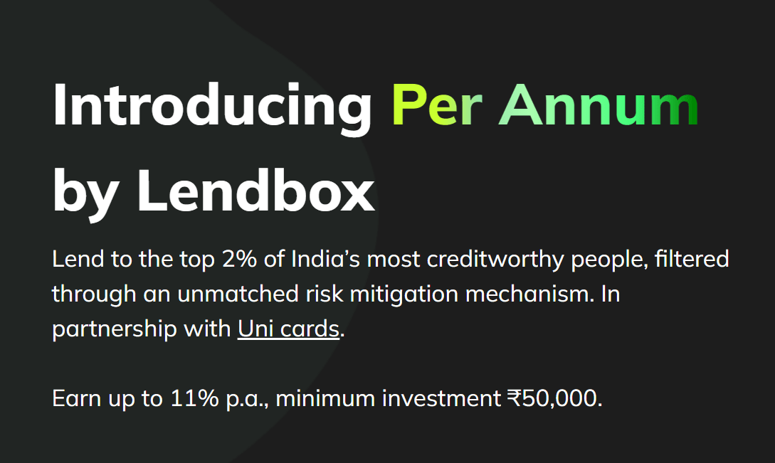 Lendbox Per Annum Review -11% Low Risk Product - Random Dimes