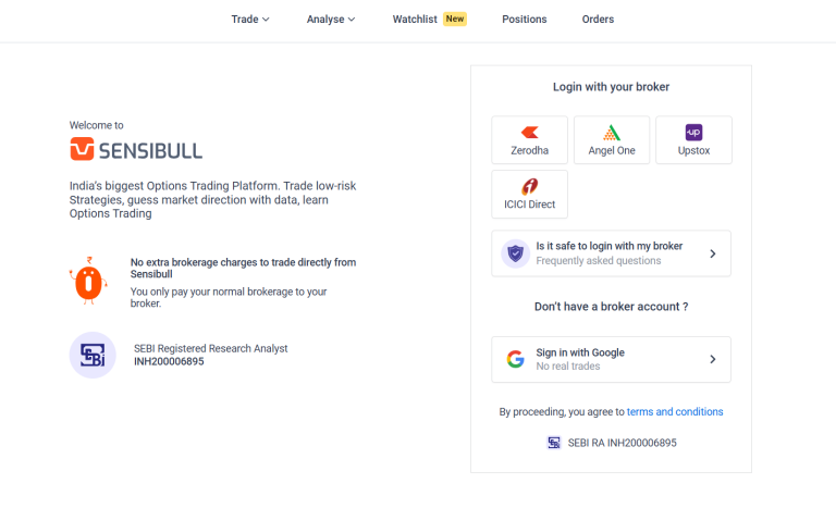 Sensibull Review- Free Options Trading Platform - Random Dimes